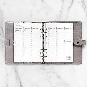 Filofax Calendar Diary Refill, A5 Size, Week-to-View with Appointments, Minimal Diary Pack, Vertical, White Paper, Multilingual: Five Languages, 2024 (C68593-24)