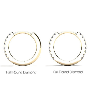 ANYGOLDS 14K Solid Gold 0.04ctw - 0.20ctw Round Diamond Hoop Earring Cartilage Daith Helix Tragus Conch Rook Snug Hoop Piercing (White Gold / 7mm / Full / 0.16ctw / Pair)