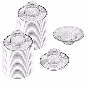 Shower Hair Drain Catcher, Stainless Steel Sink Strainer Hair Catcher Basket Filter Trap Fits Most Kitchen Sinks, Bathroom Sinks, Shower Tub Drains (50 Pack, 2.75 inch)