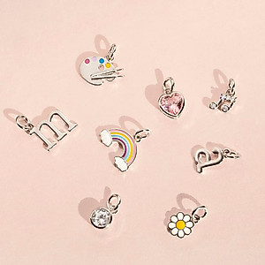 925 Sterling Silver Initial Letter "c" Name Charms For Girls and Teens Bracelets - Cute Letter Charms For Young Girls Everyday Charm Bracelets - Small Charm for Little Girl With Letter C Initial