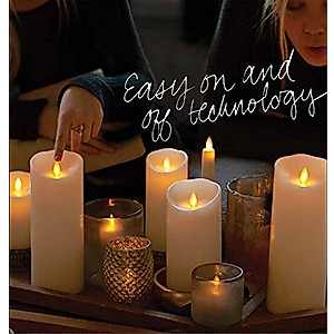 RAZ IMPORTS INC Push Flame Flameless Battery Operated LED Pillar Candle Ivory 3.5"x 9" for Home Décor, Holiday and Gift