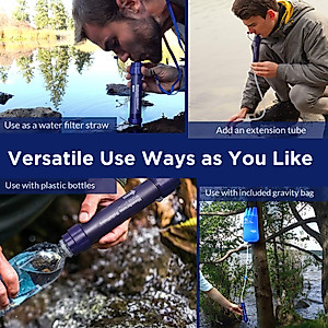 Membrane Solutions Gravity Water Filter Pro 6L, 0.1-Micron Versatile Water Purifier Camping with Adjustable Tree Strap Storage Bag, Survival Gear for Group Emergency Preparedness