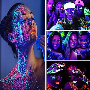 GARYOB Glow in Dark Face Body Paint UV Blacklight Neon Fluorescent 0.34oz Set of 6 Tubes