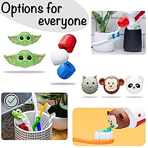 Toothpaste Topper, Self Closing Toothpaste Cap Dispenser, Self Cleaning Toothpaste Caps Top, Zero Waste Cap, Red White and Blue Silicone Toothpaste Cap