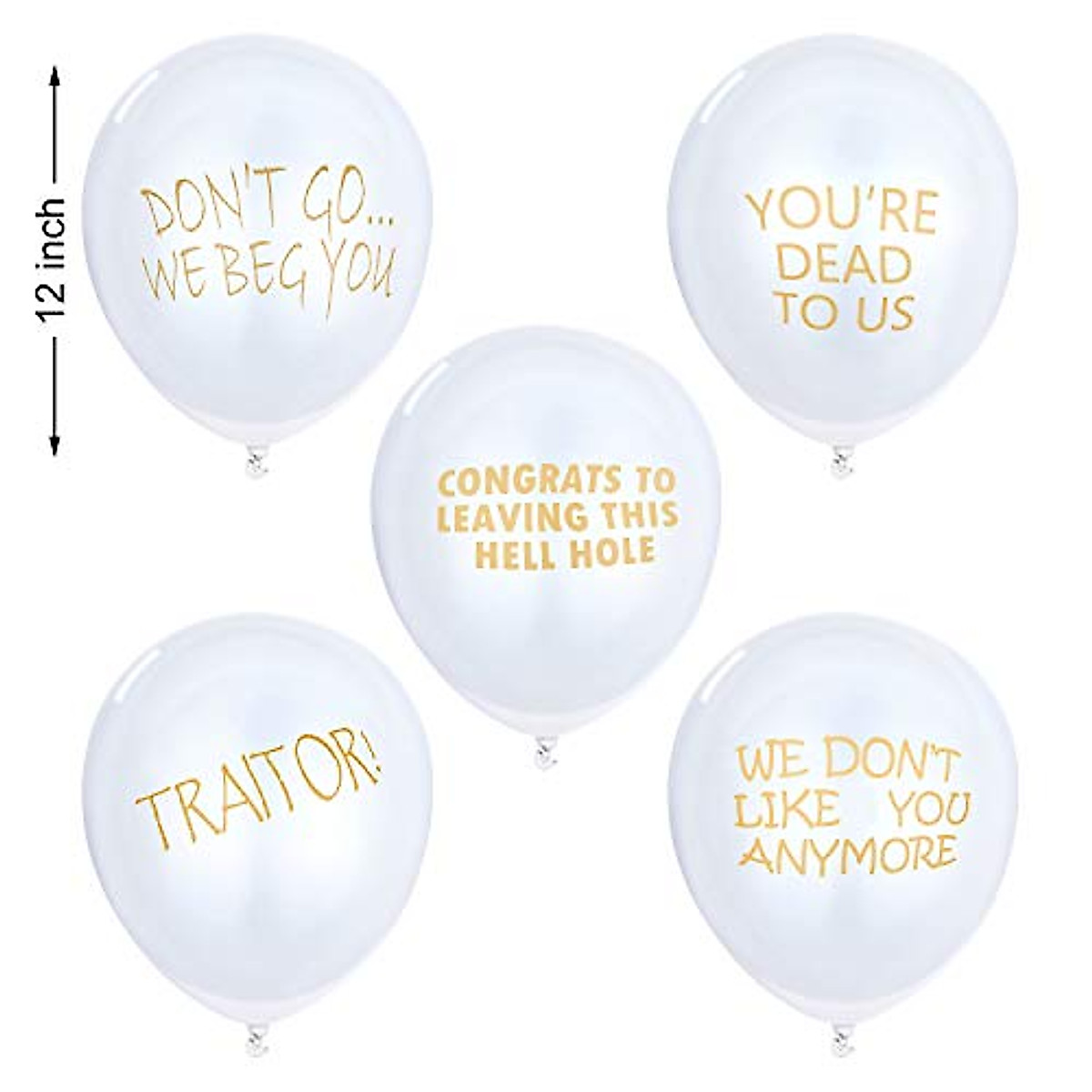 21 Pieces Last Day Office Party Supplies Traitor Banner Coworker Going Away Balloons for Going Away Farewell Retirement Job Change Relocation Quitting Party Decoration (Gold)