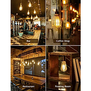 UNILAMP E26 LED Bulb 60 Watt Equivalent Dimmable, 6W Edison Light Bulb, 2700K Warm White, 600LM, ST64 E26 Edison Dimmable Bulb, Vintage LED Filament Bulbs, 2 Pack