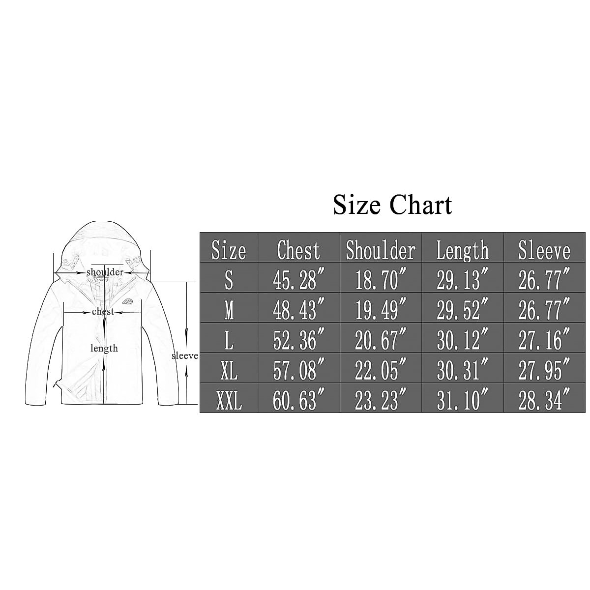 OTU Men's Lightweight Waterproof Hooded Rain Jacket Outdoor Raincoat Shell Jacket for Hiking Travel Darkgrey M