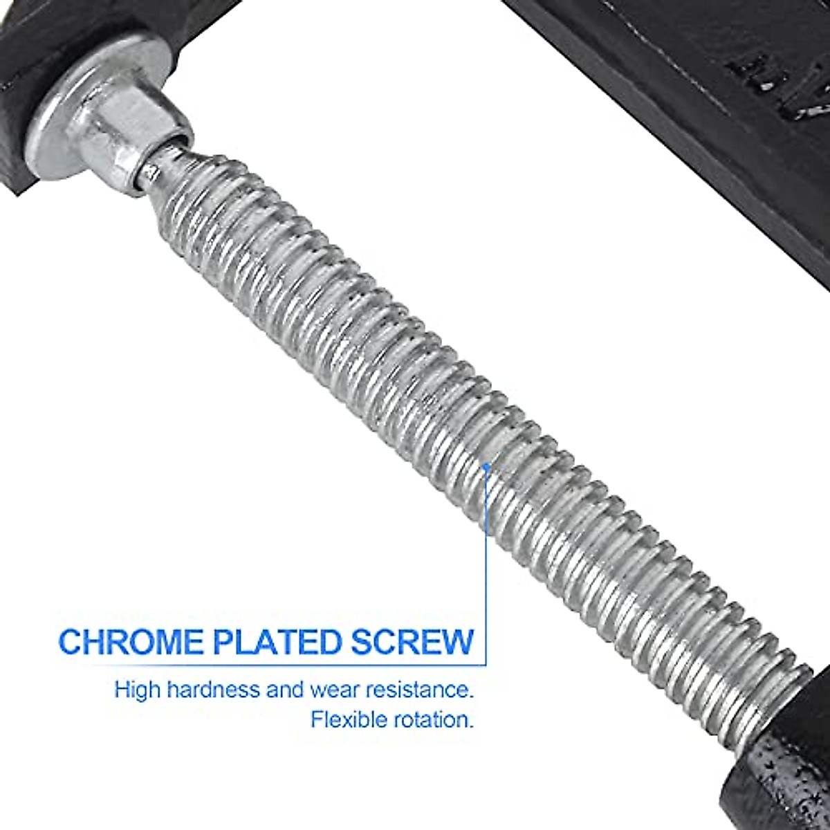 6 PCS C-Clamps 4 Inch C Clamps Heavy Duty Steel C Clamp Set Malleable Iron Metal C-Clamp Black C Clamps Malleable Steel Frame for Woodworking, Welding, Building1