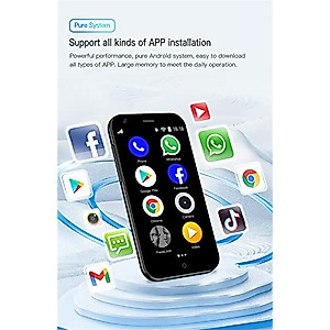 SOYES D18 Mini Phone Small Smartphone 3G Students Mobile Phones 1GB RAM 8GB ROM Android 6.0 Tiny Cellphone for Children (Sky Blue)