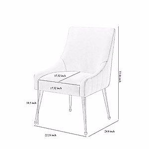 MEXIYA Irina Dining Chair Beige Easy Clean Velvet Upholstered Side Chair with Brushed Gold Leg