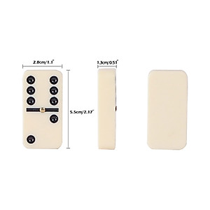 GUSTARIA Dominoes Set for Adults, Dominos Set with 28 Ivory Tiles, Double Six Dominos Game Set for Classic Board Game, with White Canvas Bag (2 to 4 Players)