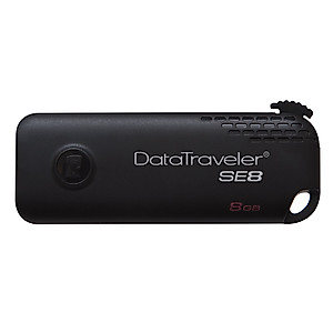 Kingston Digital 8 GB Data Traveler SE8 USB 2.0 Flash Drive, Black (DTSE8/8GB)