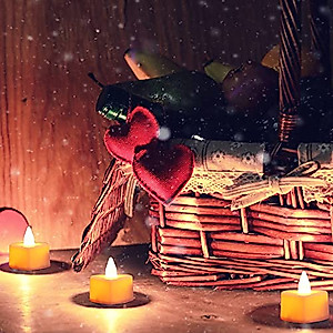 BLOCE 1000 Pieces Artificial Rose Petals with 24Pcs Heart Battery LED Tealight Candles, Rose Petals for Romantic Night for Him Set Valentine's Day (Warm White)