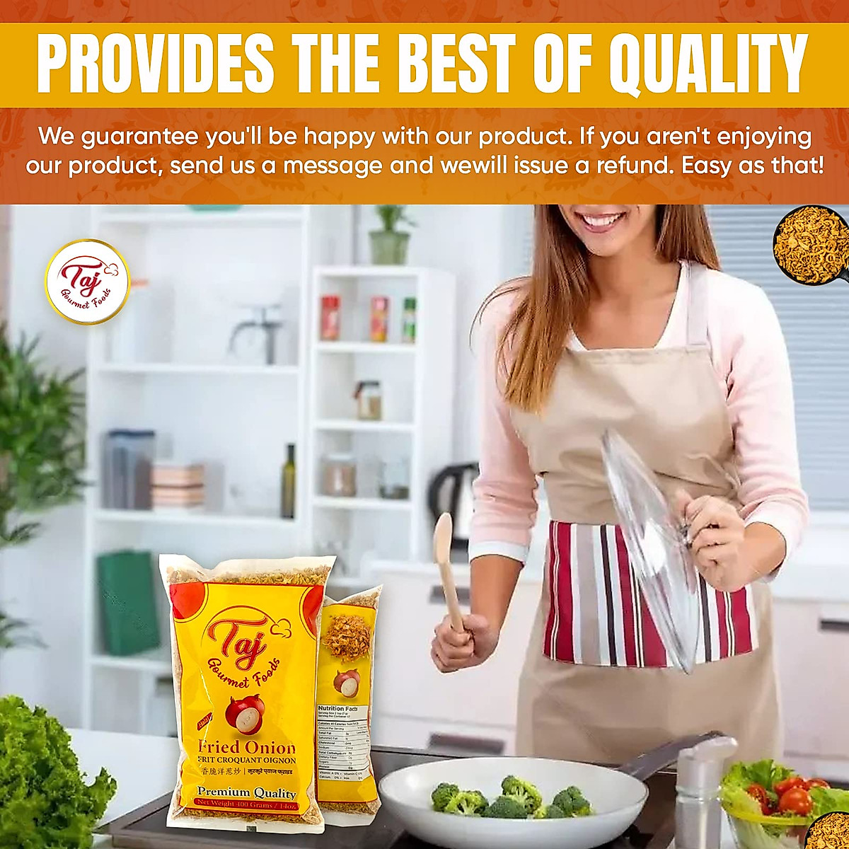 TAJ Crispy Fried Onion 100% Natural | Great for Seasoning Garnishing on Sushi, Green Bean Casseroles | Holland-Netherlands