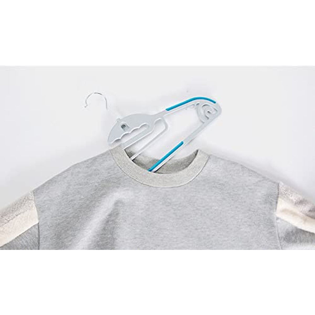 Sisnails Coat Hanger with Clothes Hanger Connector Hooks,Non-Slip Design, 0.2 Inches Thick, 360 Degree Swivel Hook,Dark Gray,10Pack