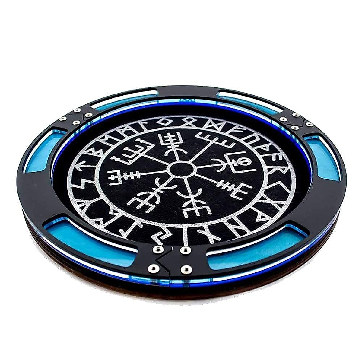 C4Labs 10" Round Padded Norse Compass Dice Tray and Tall Classic Black Dice Tower
