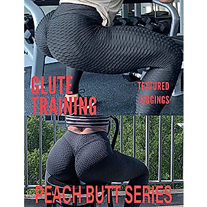 TIK Tok Leggings for Women Butt Lift Workout Leggings Tummy Control Yoga Pants High Waist Tiktok Butt Leggings A-Black