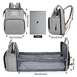 Lifecolor Diaper Bag Nappy Bags Waterproof Travel Backpack Mom Baby Care(Gray)