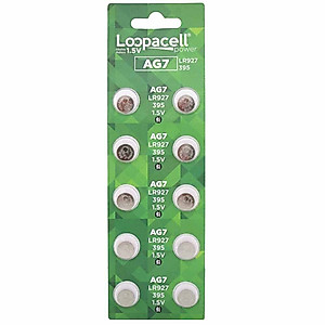 LOOPACELL 10 x AG7 LR927 395 SR57 1.5 Volt Alkaline Cell Watch Batteries