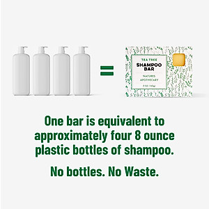 Nature's Apothecary Lemongrass Shampoo Bar - All-Natural, Handmade in USA - Eco-Friendly, Vegan - Sulfate-Free - All Hair Types - 5 oz.