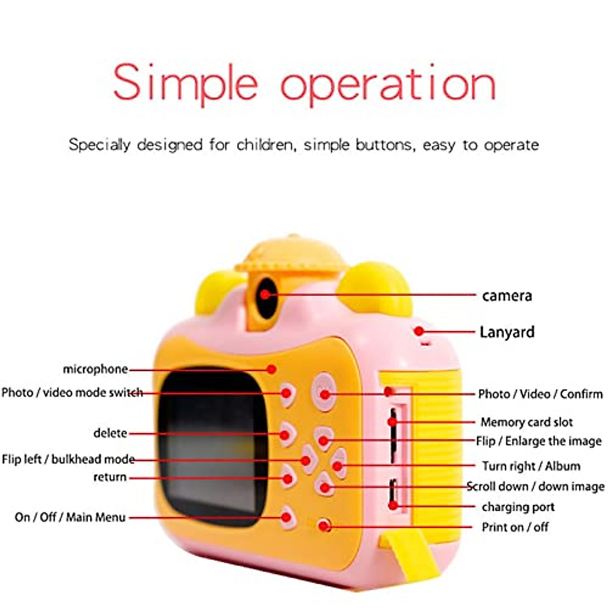 certainPL Kids Printer Camera,2.4-inch Selfie Camera Printing 1200 mAh HD IPS Screen Digital Toy Camera for Toddlers Childrens Boys Girls Christmas Birthday Gifts (Blue)