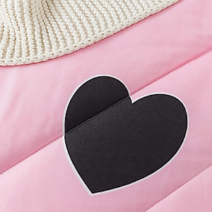 Caressma Blush Pink Love Comforter Set King Size, Cute Heart Pattern Bedding Comforter for Girls Women, 3 Pieces Soft Microfiber Fluffy Lovely Comforter Set for All Seasons Room Decor