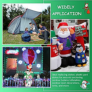 Inflatable Plastic Stakes 5.7 Inch Heavy Duty Tent Stakes Replacement Yard Ground Lawn Black Gardening Pegs Spike Hook for Halloween Christmas Holiday Inflatables Garden Decorations (18 Pieces)