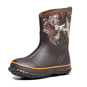 8 Fans Kids Neoprene Boots,Waterproof Neoprene Hunting & Fishing Camo Muck Mud Boots for Toddlers Boys & Girls Size 3