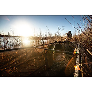 Avian-X A-Frame Lightweight Durable Collapsible Hunting Ground Blind with Grass Straps & Pockets, 4 Adjustable Gun Clips & Carry Straps - 4 Hunters Concealment - Mossy Oak Shadow Grass Blades Shell