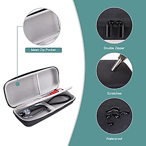 MOSISO Stethoscope Case, Stethoscope Storage Bag Case Travel Organizer Compatible with 3M Littmann Classic III/Lightweight II S.E/Cardiology IV/MDF Acoustica Stethoscopes and Accessories, Black