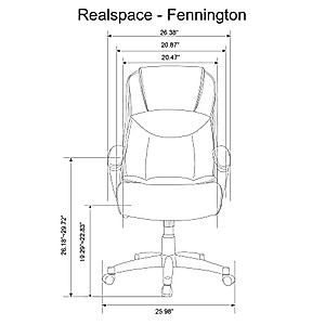 Realspace® Fennington Bonded Leather High-Back Chair, Brown/Black