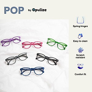OPULIZE Pop Reading Glasses 2 Pack Fun Round Matt Frame Moss Green Spring Hinges Scratch Resistant Mens Womens RR2-6 +2.00