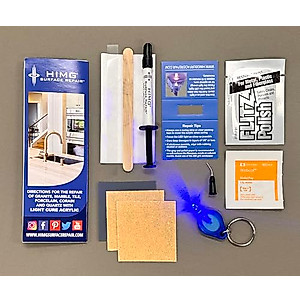 Clear - Quartz Countertop Repair Kit - Granite Repair Kit - Chip Repair Kit for Quartz, Granite, Marble, Corian, Porcelain, Acrylic, Edge Chips, Cracks - Quartz Chip Repair Kit - HIMG Surface Repair