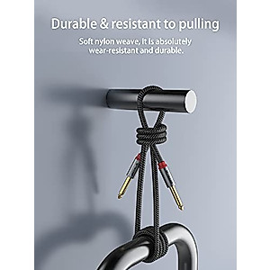 ANYPLUS Instrument Cable,【16.5ft/5m-1pack】 6.35mm Male to Male 1/4 inch to 1/4 inch Audio Cable, Fish Wire Braided TRS Cable, for Guitar Cable, Bass, Keyboard, Mixer, Amplifier, Equalizer, Speaker.