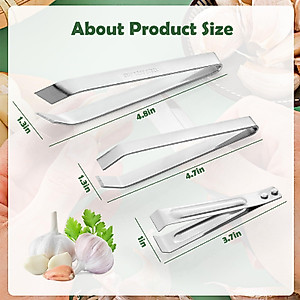 Palksky 3PCS Garlic Peeler, Stainless Steel Garlic Peeler Skin Remover, Easily and Quickly Garlic Peeled