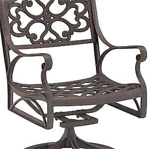 Afuera Living Traditional Aluminum Outdoor Swivel Rocking Chair in Bronze