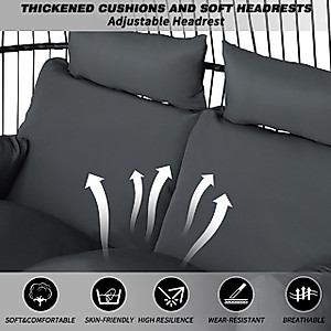 MUPATER 2 Person Hanging Egg Chair, Outdoor Swing Chair, Double Egg Chair with Metal Stand and Cushion, Porch Swing for Patio Indoor Outdoor Balcony Bedroom