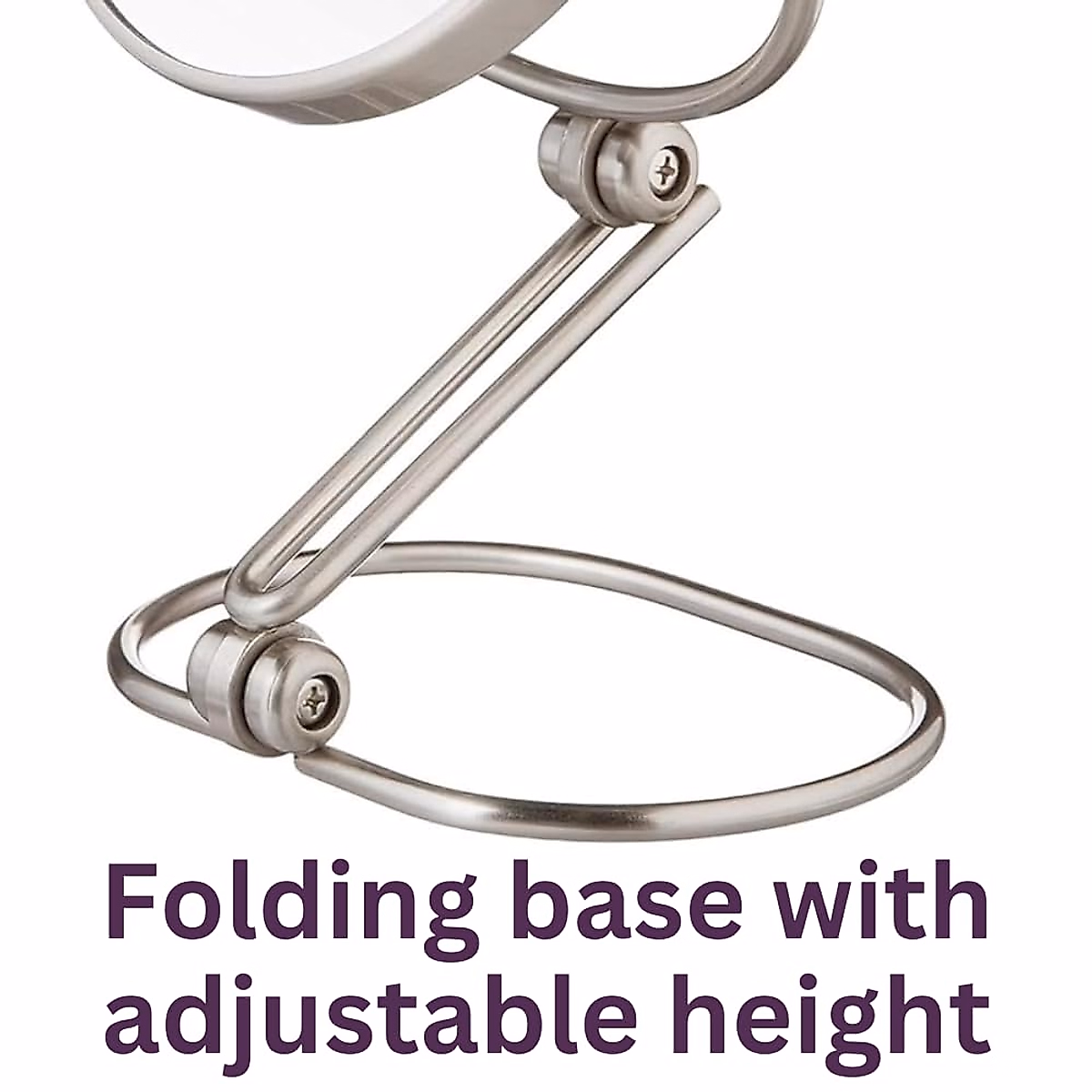 JERDON Folding Travel Makeup Vanity Mirror - Portable 6” Diameter with 10X-1X Magnification – Travel Storage Bag Included - Model MC450N