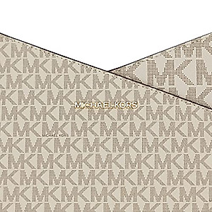 Michael Kors Jet Set Travel Large Chain Shoulder Tote Vanilla MK Signature Logo