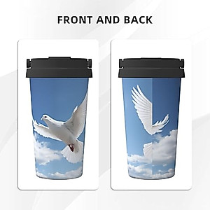 WANGXUEE Flying Dove Print 500ml Stainless Steel Travel Tumbler Double Wall Vacuum Insulated Coffee Mug