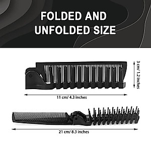 Foldable Combs in Bulk Individually Wrapped, Travel Pocket Hair Comb, Folding Hair Brush Double Headed, Brush Comb Styling Tool for Men Women Combs, Black (One Size, 20, Count)