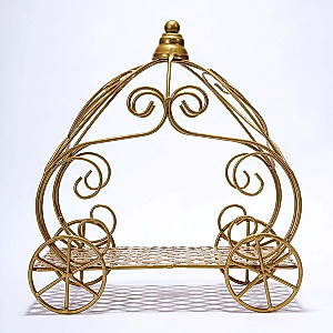 Tableclothsfactory 11" Gold Cinderella Pumpkin Carriage Centerpiece, Decorative Princess Carriage