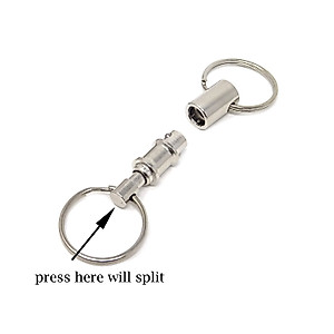 Honbay 10PCS Detachable Pull Apart Key Rings Keychains Heavy Duty Dual Key Ring Snap Lock Holder
