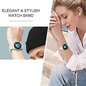 Floral Engraved Band Compatible with Samsung Galaxy Watch 6/5/4 40mm 44mm/Watch 5 Pro 45mm/Galaxy Watch 4 Classic 42mm 46mm/Active 40mm/Active 2 40mm 44mm/Galaxy Watch 3 41mm/Galaxy Watch 42mm Strap