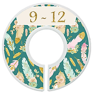 Mumsy Goose Nursery Closet Dividers, Closet Organizers, Baby Girl Clothes Dividers Pink Gold