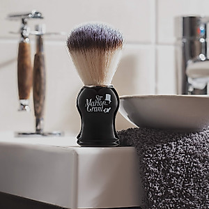 Vegan Shaving Brush: Vegan Shave Brush with Badger Hair Imitation – Wet Brush – Vegan Shaving Brushes for Men, Shaving Brush Vegan – Sir Marlon Grant