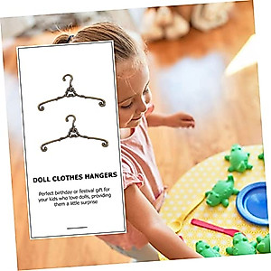NUOBESTY 30 Pcs Dollhouse Hanger Mini Hangers Miniature Hangers Ornaments Dress Outfit Holder Metal Clothes Hanger Dollhouse Furniture Mini Clothing Rack American Doll Bush Wardrobe Alloy