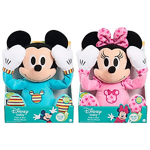 Disney Baby Peek-A-Boo Interactive Plush Stuffed Animal with Sounds, Minnie Mouse, Pink, Kids Toys for Ages 09 Month by Just Play
