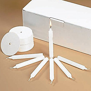 Church Vigil Devotional Unscented 1/2 x 4 1/4 Inch White Candle with Drip Protector - 50 per Box