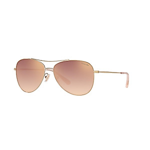 Coach HC7079 Sunglasses, Light Gold/Rose Gold Gradient Mirrored, 58 mm
